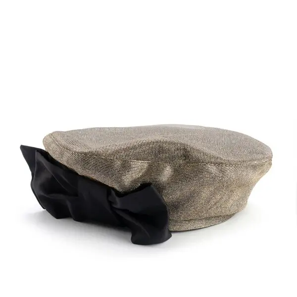 SIBI HATS Black/neutrals/grey The Bow And The Hat French Beret - Black/grey