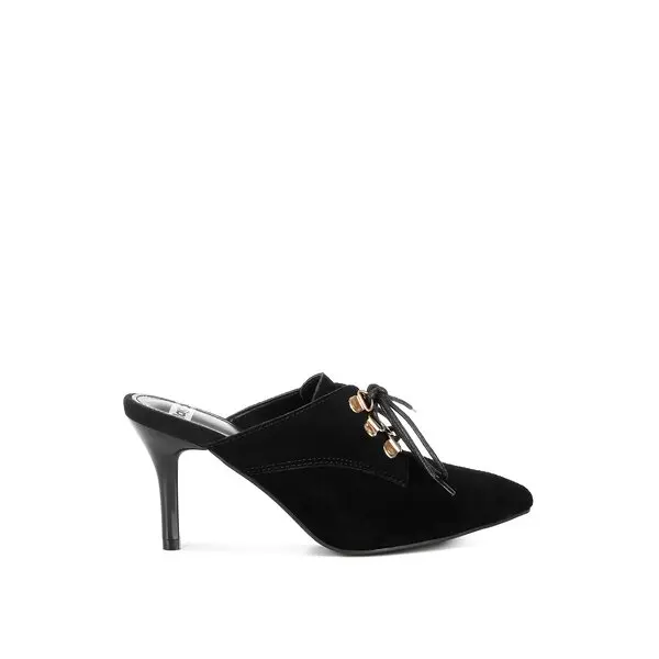 RAG & CO Miladi Genuine Suede Leather Stiletto Mules In By