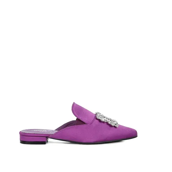 RAG & CO Perrine Diamante Brooch Slip On Mules In By