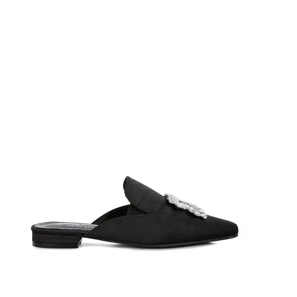 RAG & CO Perrine Diamante Brooch Slip On Mules In By