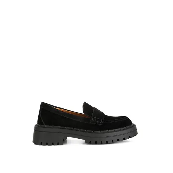 RAG & CO Honora Suede Chunky Loafers In By