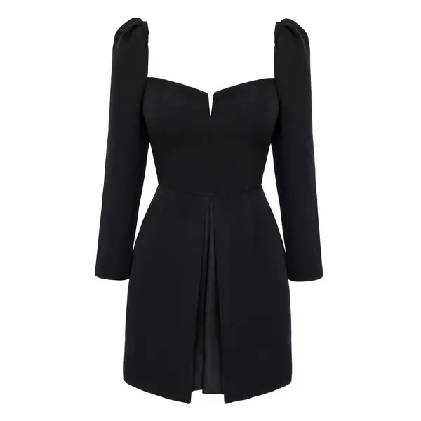 POST MERIDIEM Long Sleeve A-line Mini Dress