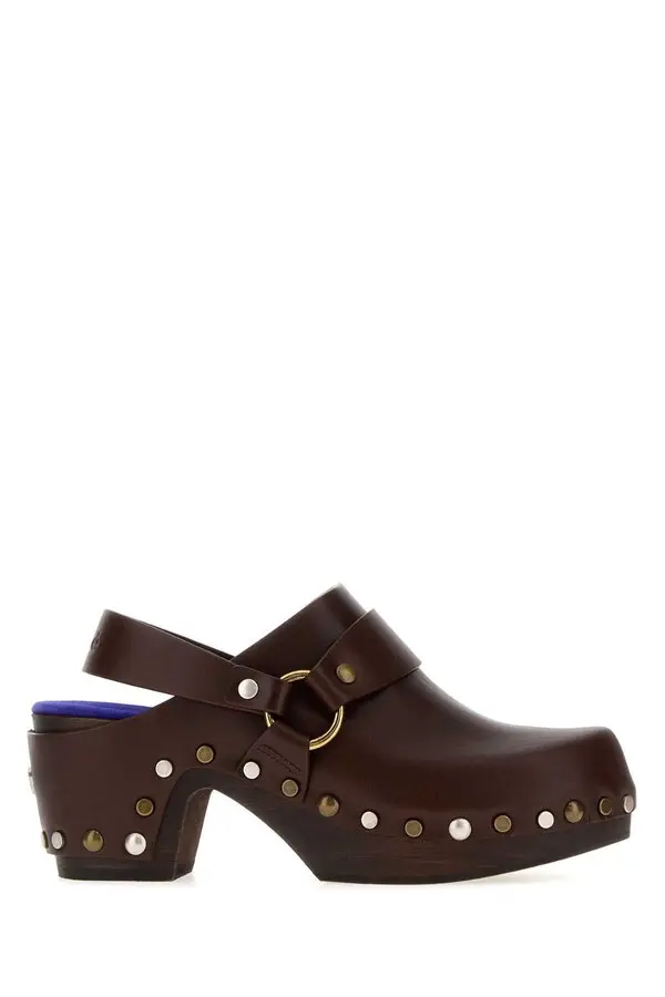 Chloé Dark Leather Talis Clogs