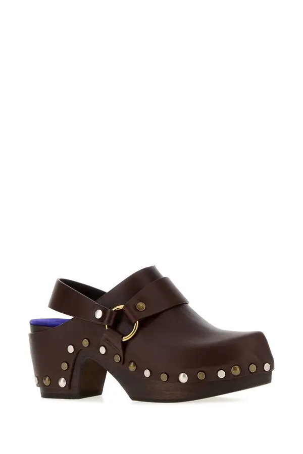 Chloé Dark Leather Talis Clogs
