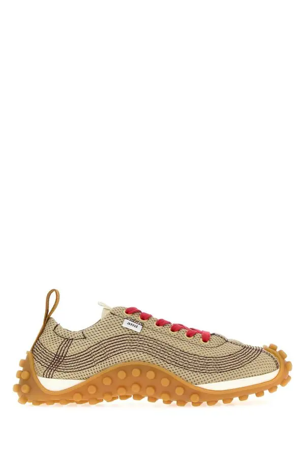 AMI Paris Beige Mesh Sneakers - Brown