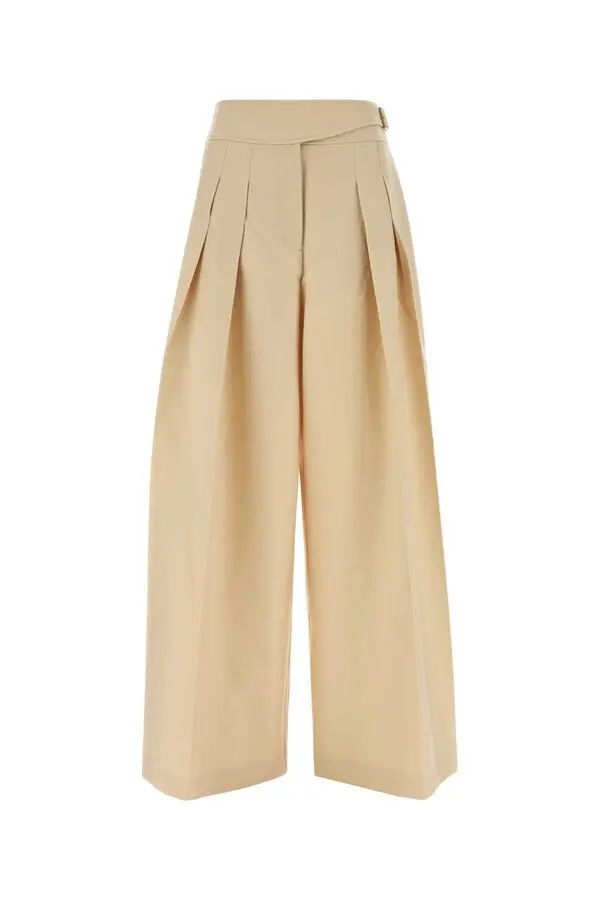 Zimmermann Sand Stretch Wool Valiant Wide-leg Pant