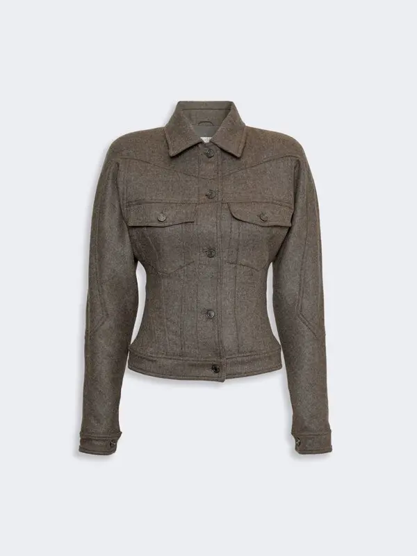 Max Mara Felted Wool Trucker Jacket