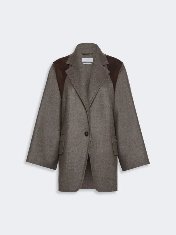 Max Mara Oversized Double Wool Jacket - Brown Grey