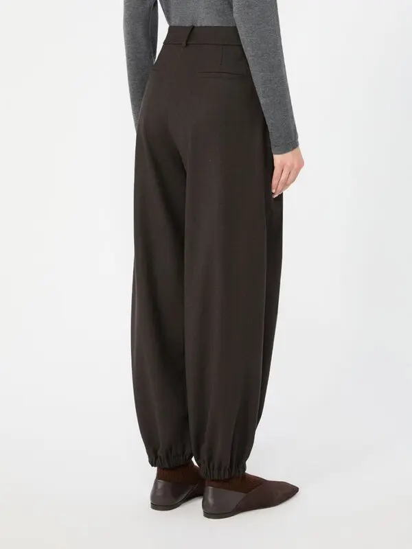 Max Mara Wool Flannel Trousers - Dark Brown