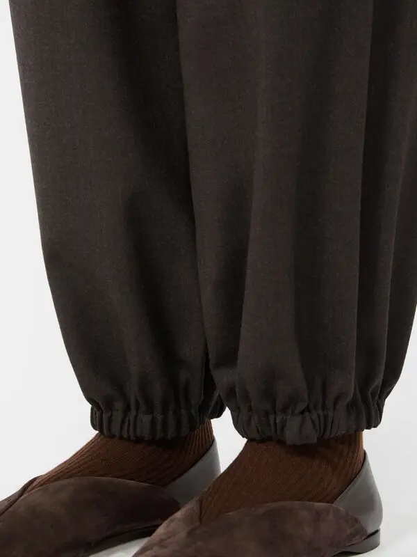 Max Mara Wool Flannel Trousers - Dark Brown