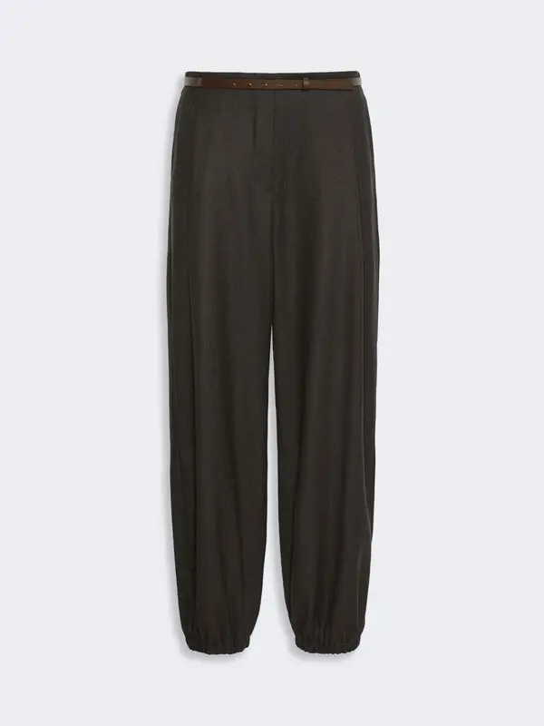 Max Mara Wool Flannel Trousers - Dark Brown