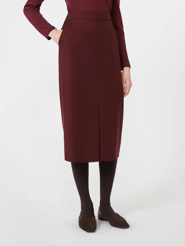Max Mara Wool Flannel Midi Skirt