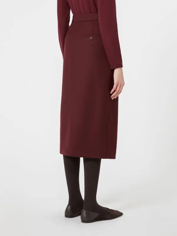 Max Mara Wool Flannel Midi Skirt