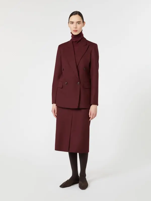Max Mara Wool Flannel Midi Skirt