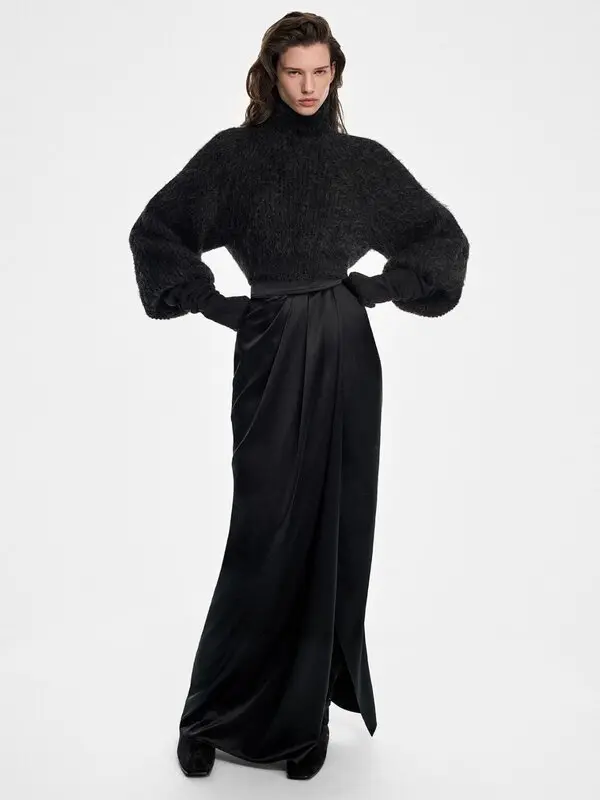 Max Mara Long Silk Satin Skirt