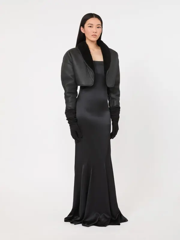 Max Mara Silk Satin Bustier Dress