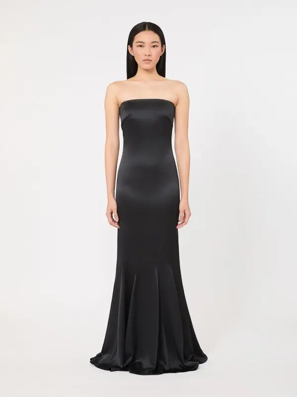 Max Mara Silk Satin Bustier Dress