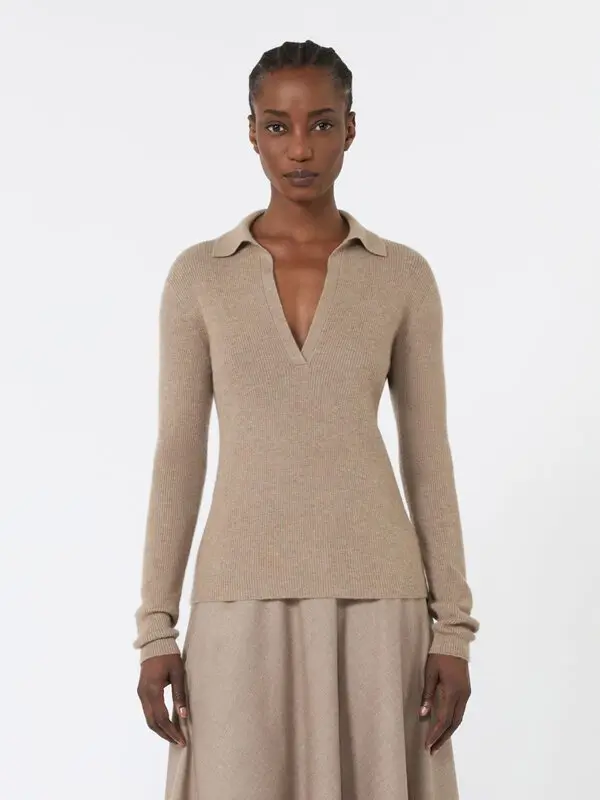 Max Mara Cashmere Yarn Polo Sweater - Sand