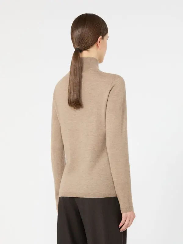 Max Mara Cashmere Yarn Polo-neck Sweater - Sand