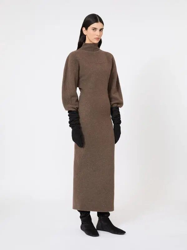 Max Mara Wool And Cashmere Jersey Dress - Mud