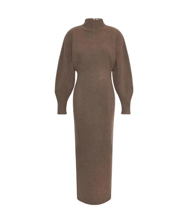 Max Mara Wool And Cashmere Jersey Dress - Mud