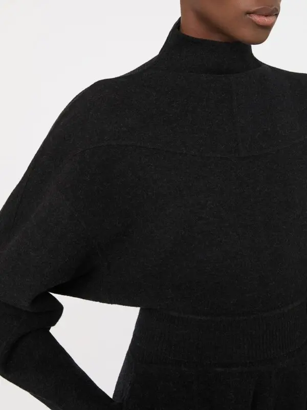 Max Mara Cropped Wool And Cashmere Jersey Sweatshirt