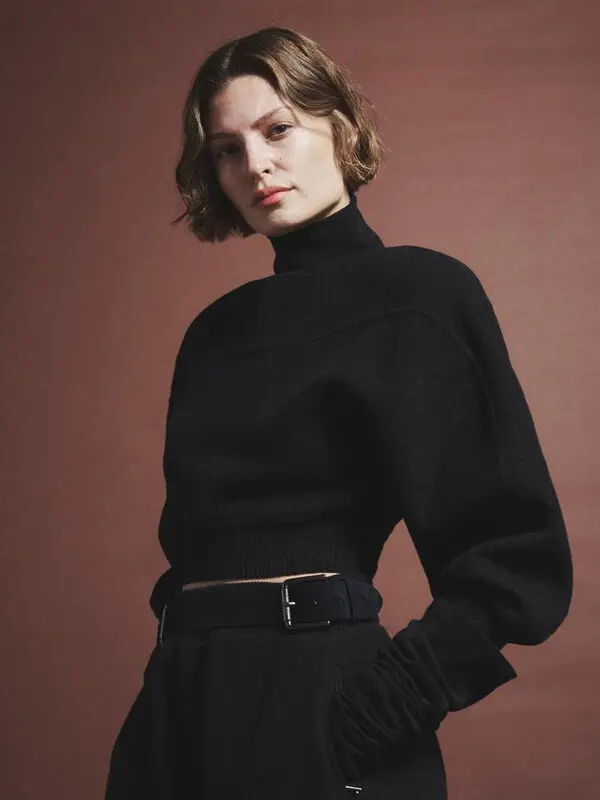 Max Mara Cropped Wool And Cashmere Jersey Sweatshirt