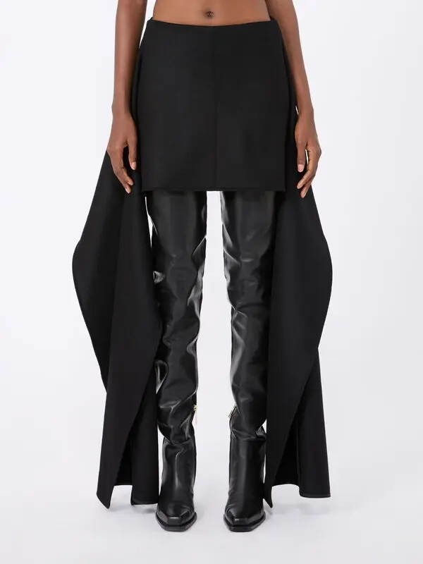 Max Mara Draped Wool Mini Skirt
