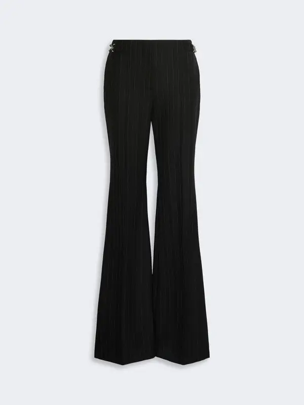 Max Mara Flared Herringbone Wool Trousers