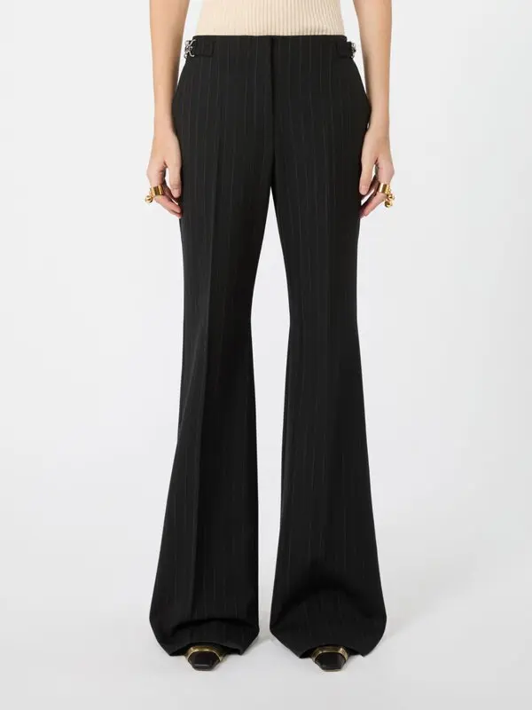 Max Mara Flared Herringbone Wool Trousers