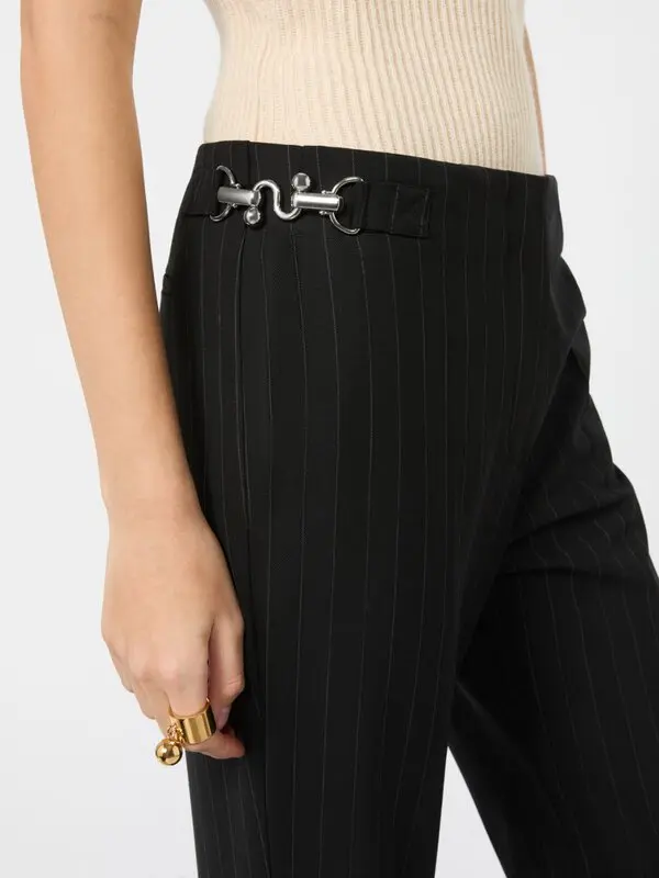 Max Mara Flared Herringbone Wool Trousers
