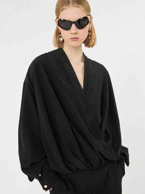 Max Mara Loose-fit Pure Silk Shirt - Black