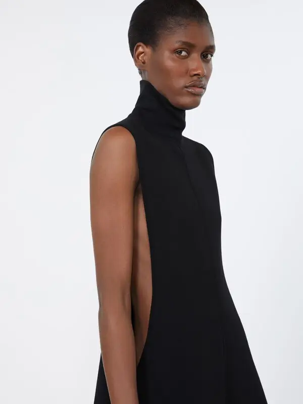 Max Mara Long Viscose Knit And Silk Georgette Dress