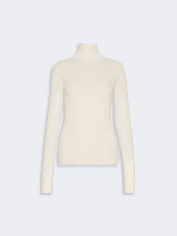 Max Mara Slim Pure Wool Mock Polo-neck Sweater - Ivory