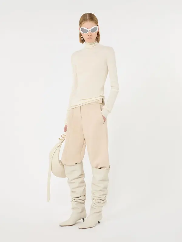 Max Mara Slim Pure Wool Mock Polo-neck Sweater - Ivory