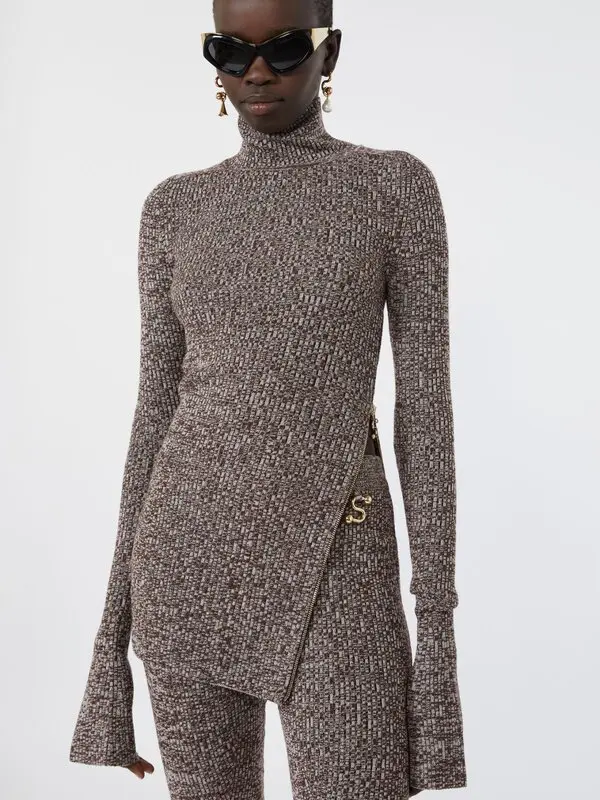 Max Mara Slim Stretch Wool Sweater - Chocolate