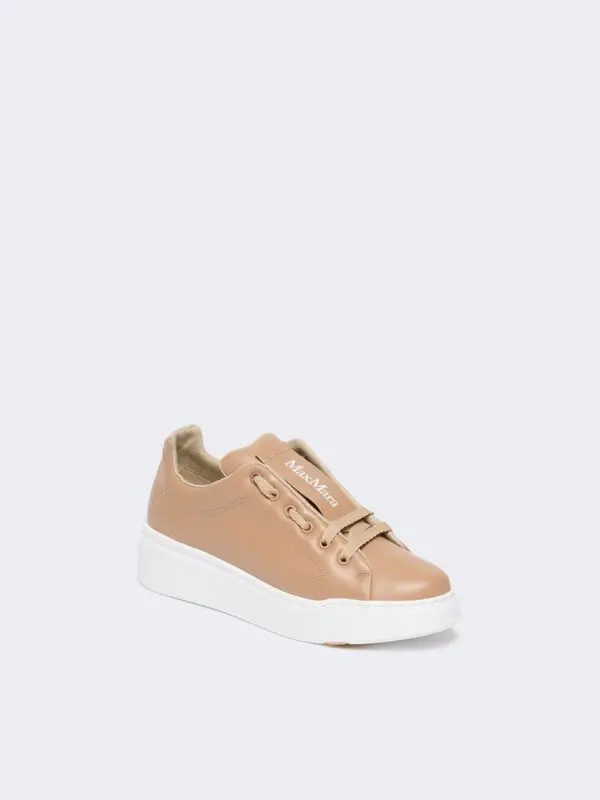 Max Mara Leather Sneakers - Ivory