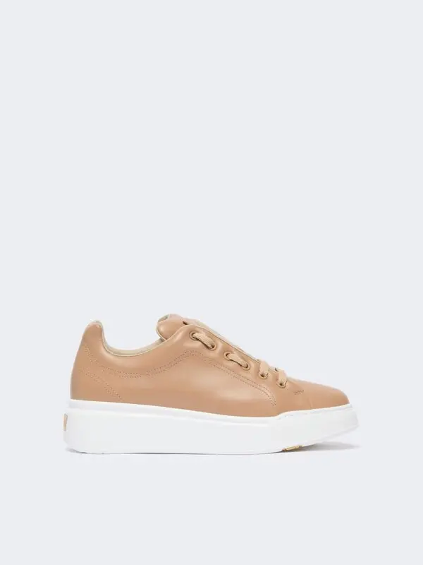 Max Mara Leather Sneakers - Ivory