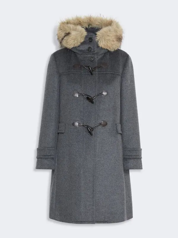 Max Mara Double Wool Broadcloth Coat - Medium Grey