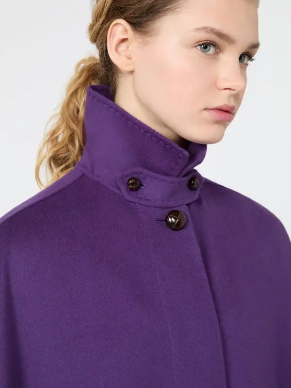 Max Mara Wool-blend Double Fabric Maxi Cape - Purple