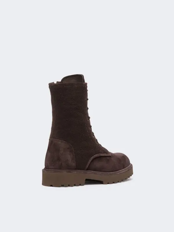 Max Mara Cashmere And Suede Combat Boots