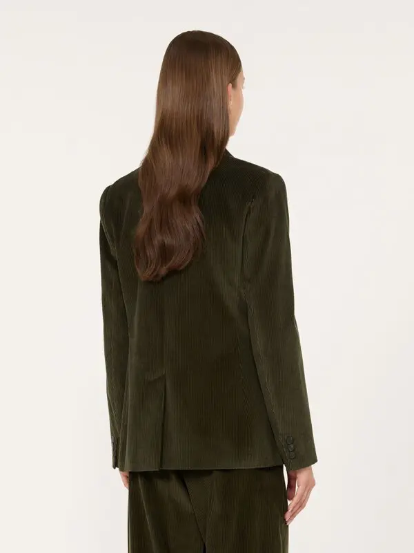 Max Mara Cotton Corduroy Velvet Blazer - Kaki