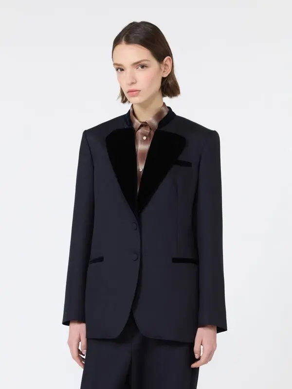 Max Mara Wool Cavalry Twill Single-breasted Blazer