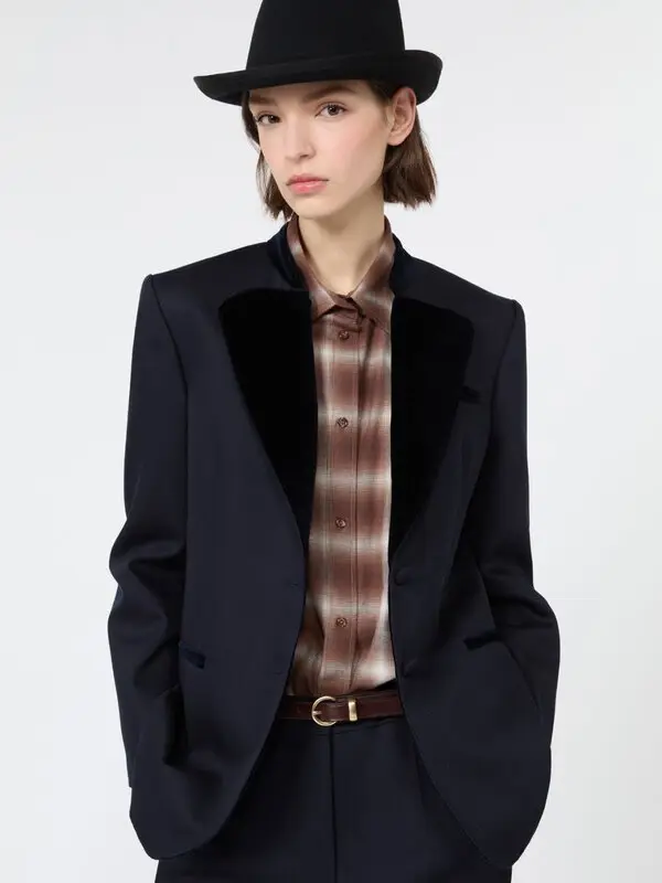Max Mara Wool Cavalry Twill Single-breasted Blazer