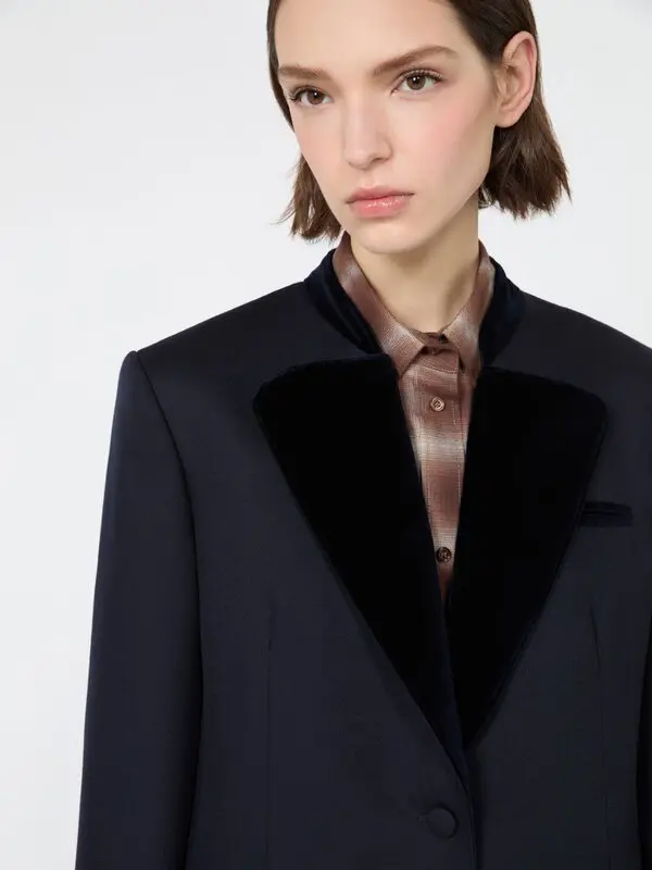 Max Mara Wool Cavalry Twill Single-breasted Blazer
