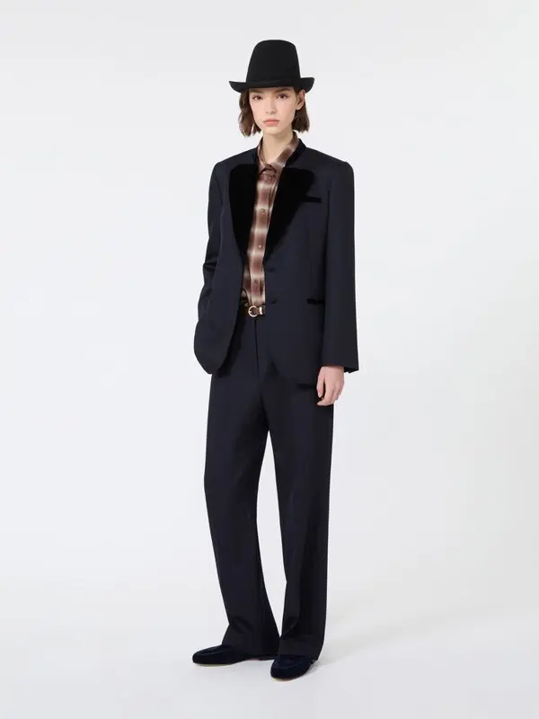 Max Mara Wool Cavalry Twill Single-breasted Blazer