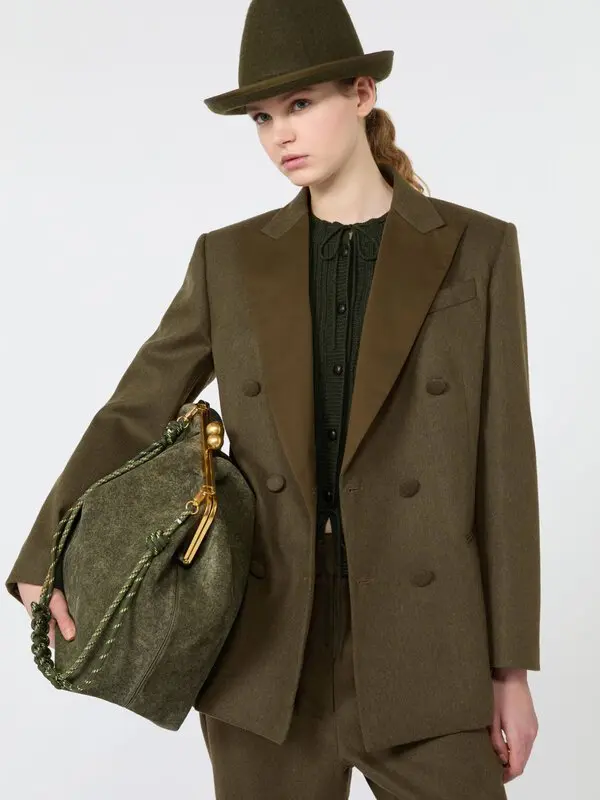 Max Mara Mélange Wool Double-breasted Blazer - Moss Green