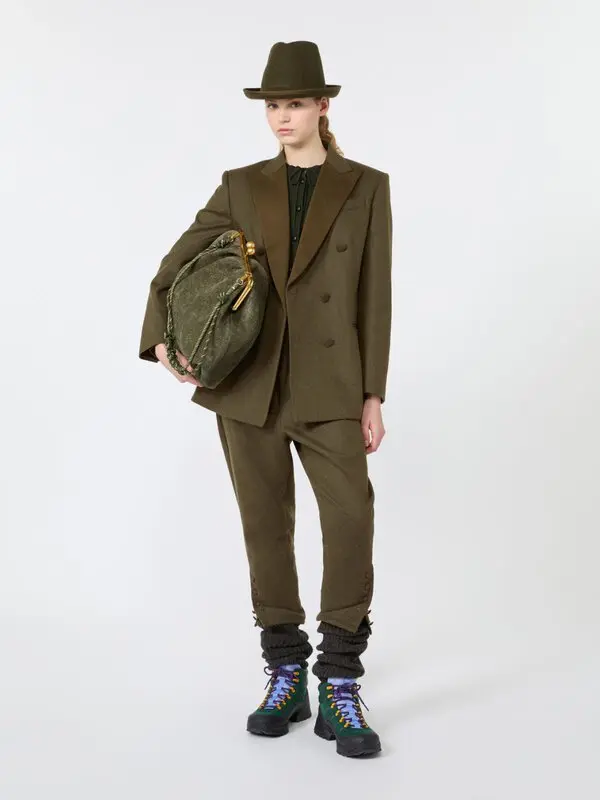 Max Mara Mélange Wool Double-breasted Blazer - Moss Green