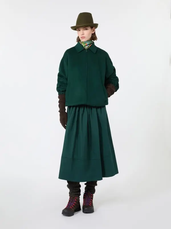 Max Mara Double Wool Broadcloth Bomber Jacket