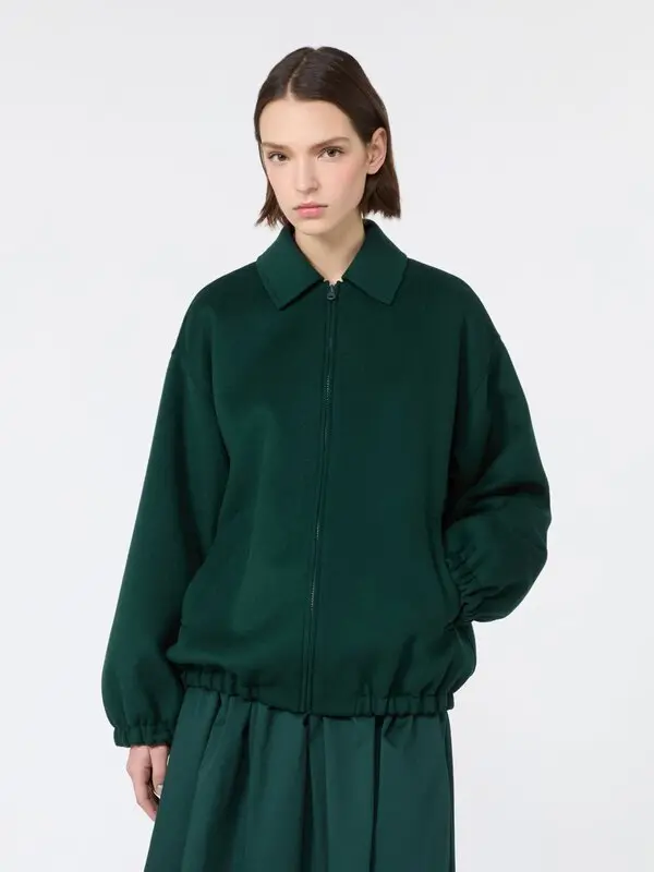 Max Mara Double Wool Broadcloth Bomber Jacket